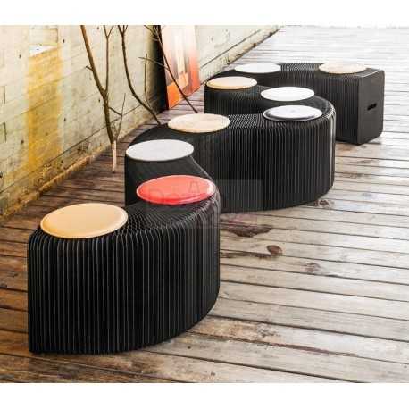 Flexible Expanding Paper bench H42cm in black. Free Worldwide delivery ...