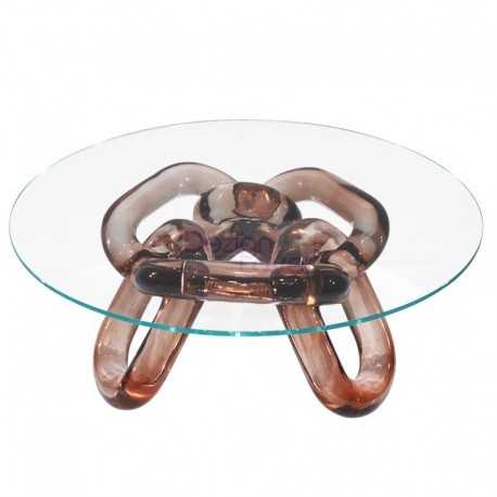 Bracelet Resin Coffee Table with Glass Top | Custom Designer Furniture